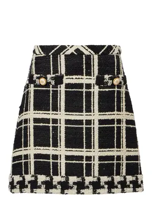 Valentino Garavani Mossi Wool-blend Tweed Miniskirt - Black