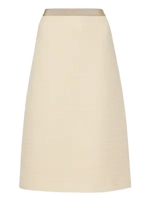 Valentino Garavani Mossi Wool-blend Tweed Midi Skirt - Beige