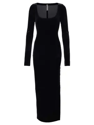 Norma Kamali Velvet Maxi Dress - Black