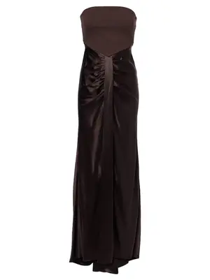 Staud Wayfaring Strapless Midi Dress - Brown