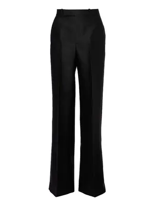 Gucci Wool And Silk Gabardine Straight Pants - Black