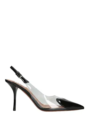 Alaïa Cœur 90 Patent-leather Slingbacks - Black