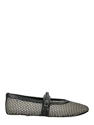 Steve Madden Rhinestone-embellished Mesh Ballerina Flats - Black