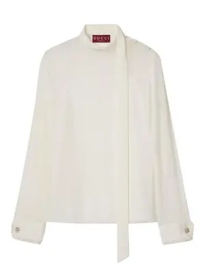 Gucci Silk Georgette Top - Neutral