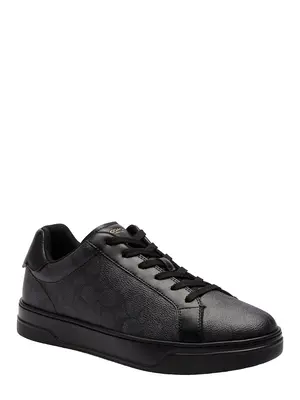 COACH High Line Signature Canvas Sneakers - Graphite/black