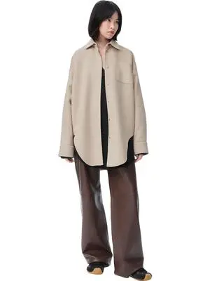 Loewe Wool And Cashmere Overshirt - Light Beige Melange
