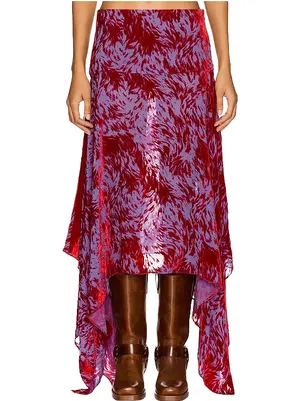 MASHA POPOVA Handkerchief Hem Skirt - Crimson Lilac