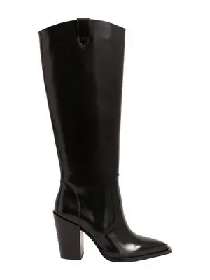 Paige Pacey Leather Knee-high Boots - Black