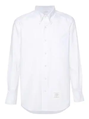 Thom Browne Rwb-stripe Cotton Shirt - White