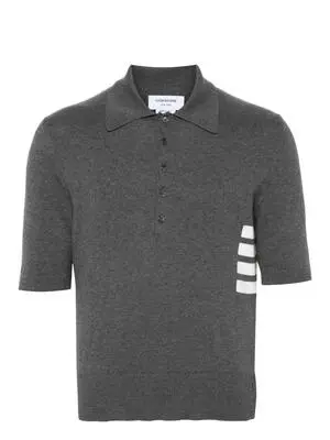 Thom Browne 4-bar Cotton Polo Jumper - Grey