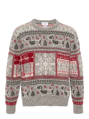 Thom Browne Fair Isle Intarsia Jumper - Grey