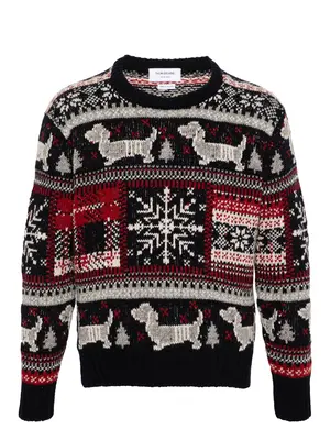Thom Browne Fair Isle Intarsia Jumper - Blue
