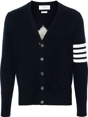 Thom Browne 4-bar Virgin Wool Cardigan - Blue