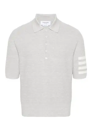 Thom Browne 4-bar Knitted Polo Shirt - Grey