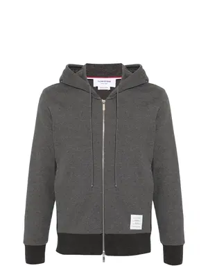 Thom Browne 4-bar Zip-up Hoodie - Grey