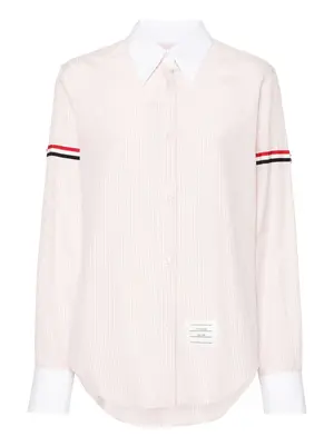 Thom Browne Contrast-border Striped Shirt - Pink