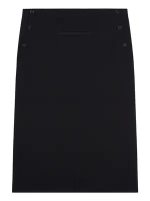 COURREGES Front-pocket Wool Skirt - Black