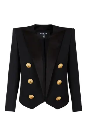 BALMAIN Balmain Grain De Poudre Cropped Blazer