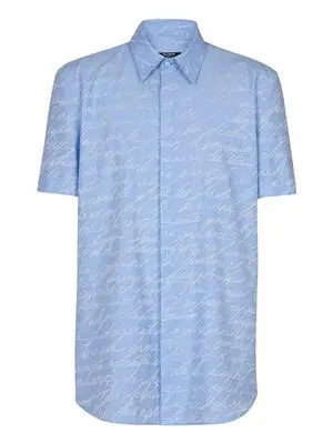 Balmain Jacquard Love Letter Print Shirt - Blue