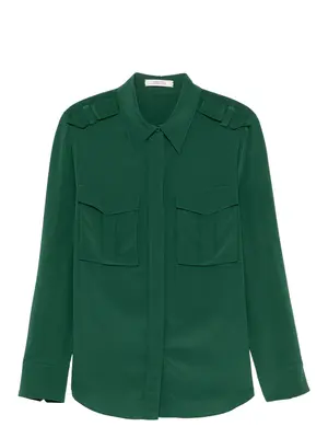 Dorothee Schumacher Silk Crepe De Chine Shirt - Green