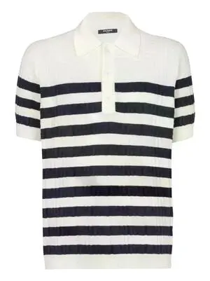 Balmain Striped Polo Shirt - Neutrals
