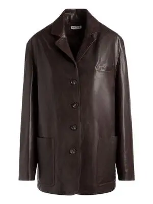 Bally Lambskin Leather Jacket - Brown
