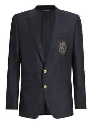 Dolce & Gabbana Logo-appliqué Blazer - Blue