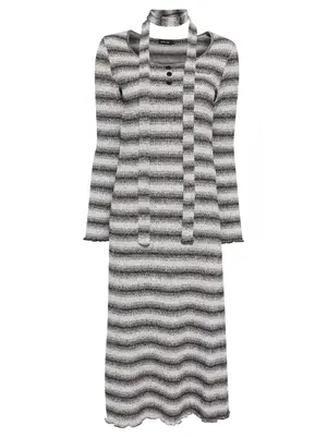 TOUT A COUP Striped Knitted Dress - Black