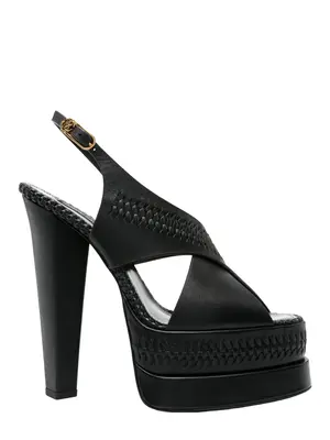 Roberto Cavalli Braid-detailing Platform Sandals - 05051 Black