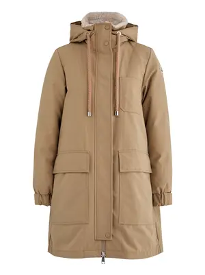 Moncler Urfe Hooded Shell Parka - Beige
