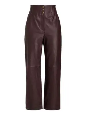 VERONICA BEARD Veronica Beard Arcello Leather Wide-Leg Pants