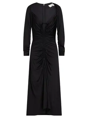 Diane Von Furstenberg Aurelie Ruched Jersey Midi Dress - Black