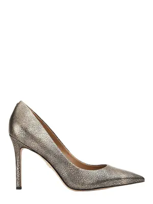 Sam Edelman Hazel Metallic Textured-leather Pumps - Brass