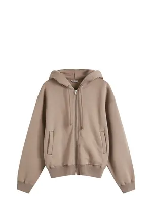 Auralee Smooth Soft Sweat Zip Parka Jacket - Olive Brown