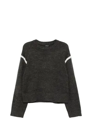 TOUT A COUP Contrast-trim Knitted Sweatshirt - Black