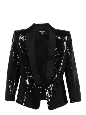Balmain Sequinned Blazer - Black
