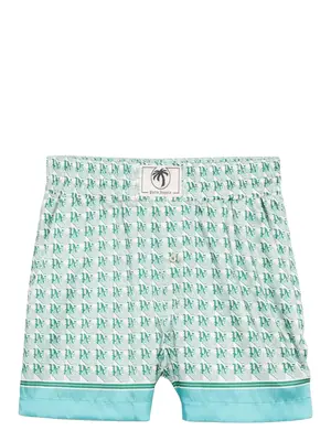 Palm Angels Monogram-print Shorts - Green