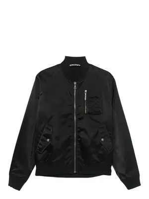 Palm Angels Curved-logo Bomber Jacket - Black