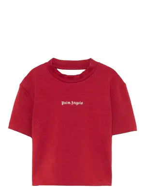 Palm Angels Logo-embroidered T-shirt - Red