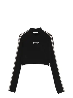 Palm Angels Logo-embroidered T-shirt - Black