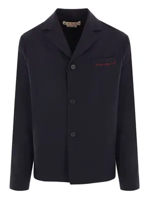 Marni Embroidered-logo Jacket - Blue