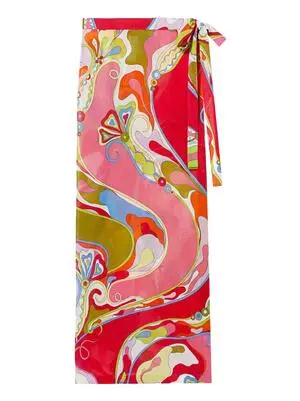 Emilio Pucci Orchidee-print Wrap Skirt - Pink
