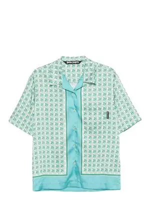 Palm Angels Monogram-print Shirt - Green