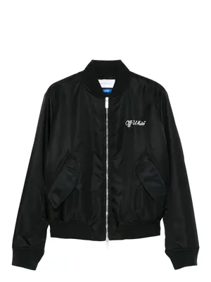 Off-White Script Bomber Jacket - Black