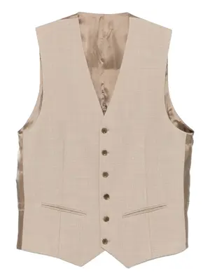 FURSAC Mélange-effect Virgin Wool Waistcoat - Neutrals