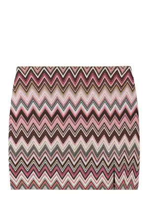 Missoni Striped Crochet-knit Mini Skirt - Burgundy