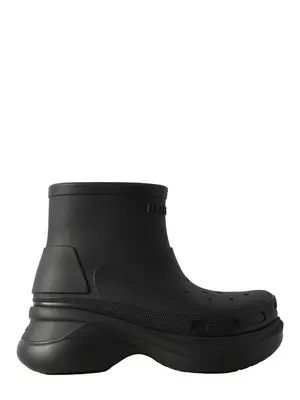 Balenciaga Crocs Platform Ankle Boots - Black