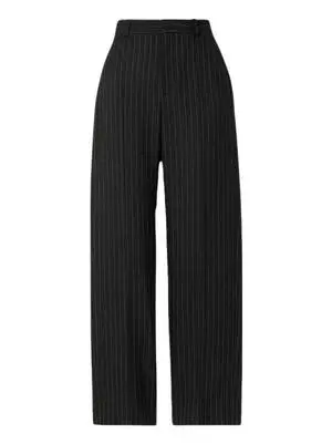 Wardrobe.NYC Pinstriped Wool-twill Straight-leg Pants - Black