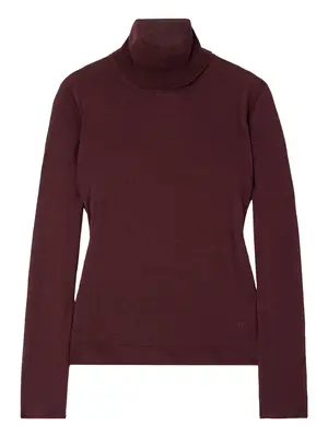 TOM FORD Cashmere And Silk-blend Turtleneck Sweater - Burgundy