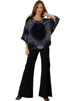 Hale Bob Briar Velvet Burnout Top - Black